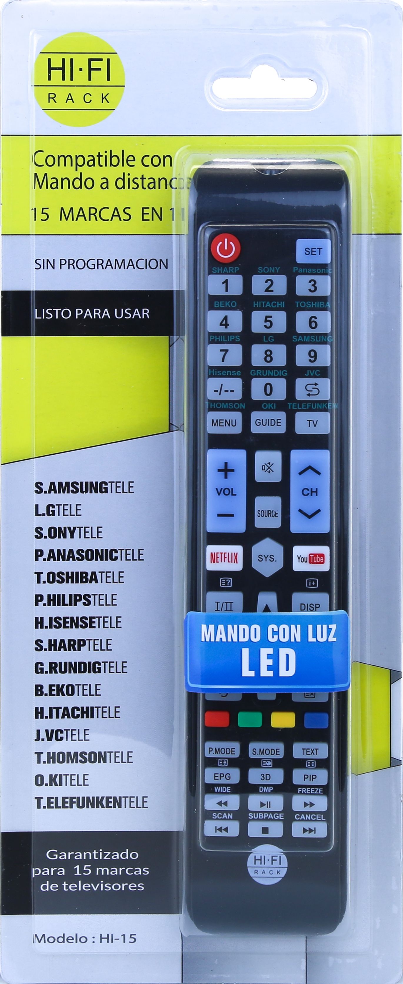 Mando a Distancia HI15 HIFIRACK en LUCAS ELECTRODOMÉSTICOS