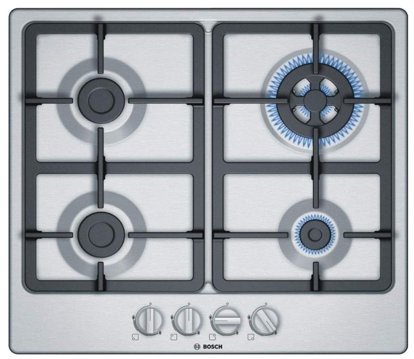 Encimera de gas Bosch PGH6B5B90, Inox, 4 zonas en Electrodomésticos ...